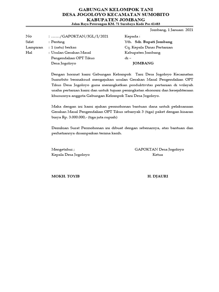 Usulan Gapoktan | PDF