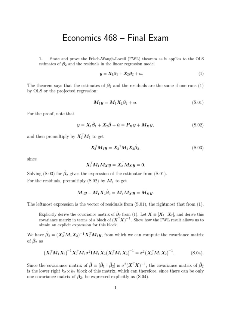 Final 2015 PDF | PDF | Ordinary Least Squares | Regression Analysis