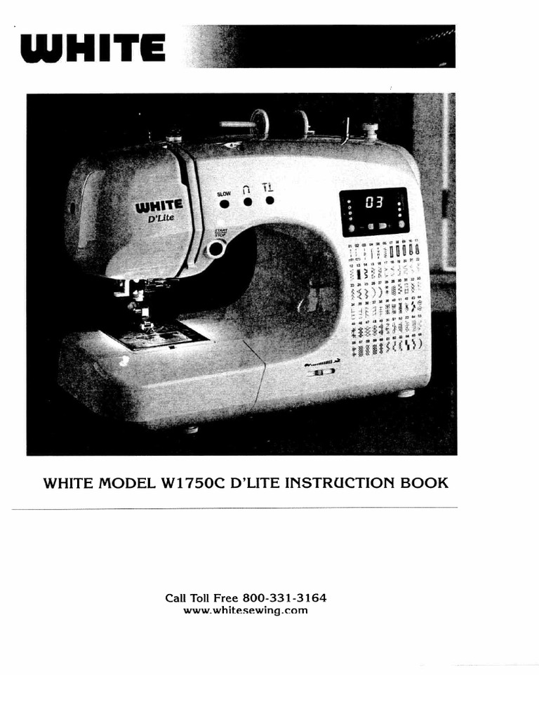 White W1750C Sewing Machine Instruction Manual | PDF | Sewing Machine ...