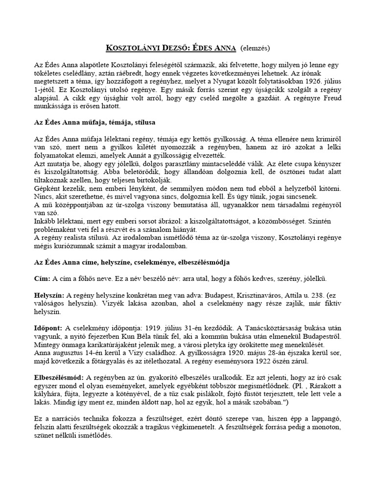 Édes Anna | PDF