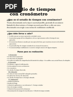 Metodología Del Estudio de Tiempos Con Cronometro | PDF
