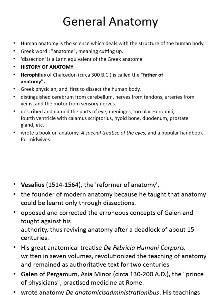 General Anatomy | PDF | Anatomical Terms Of Motion | Anatomical Terms ...