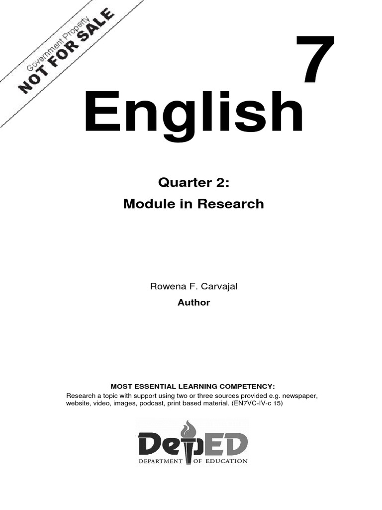 English: Quarter 2: Module in Research | Download Free PDF | Learning Styles | Learning
