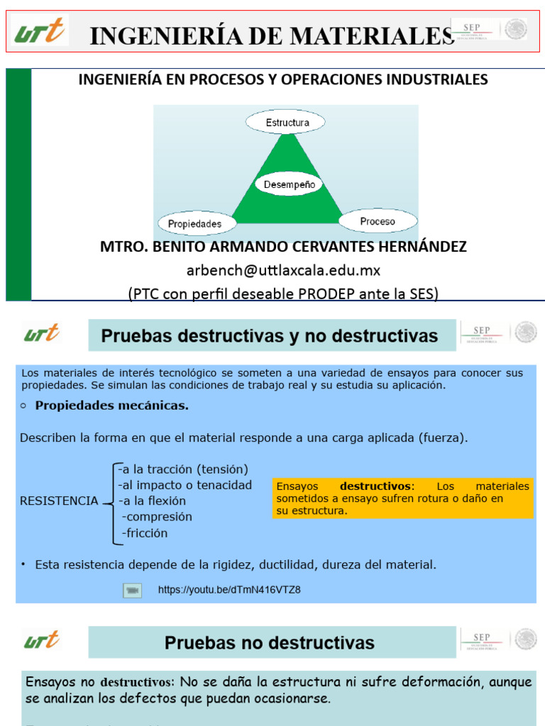 Pruebas Destructivas y No Destructivas | PDF | Deformación (ingeniería ...