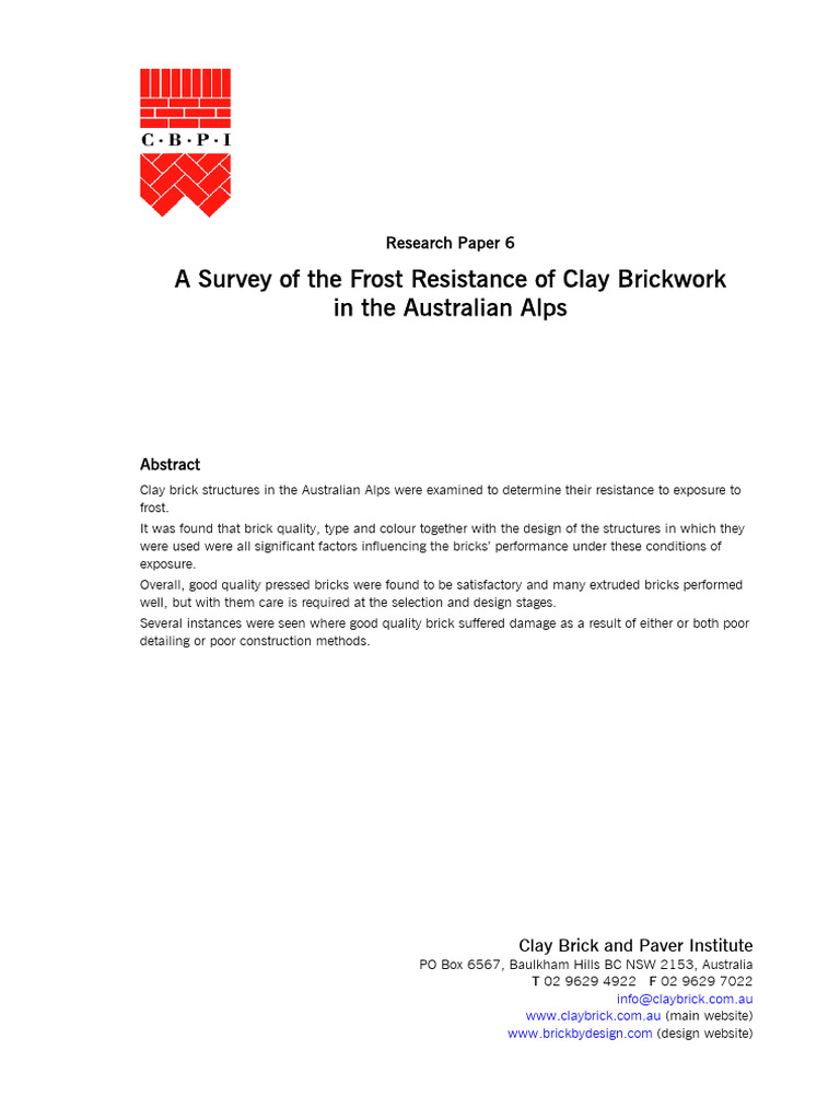 Frost-Resistance of Brickwork | PDF | Humidity | Adsorption