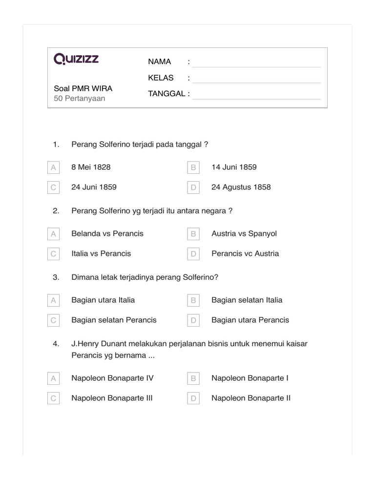 Soal PMR WIRA | PDF