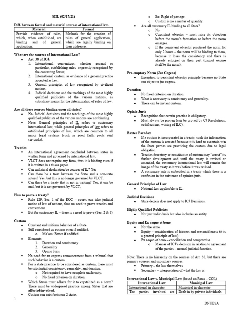 Sources and Principles of International Law | PDF | Jurisdiction ...