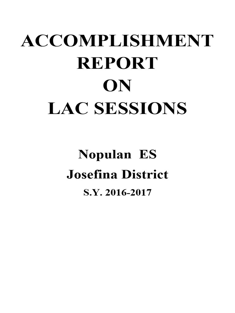 Accomplishment Report Lac 1 | PDF | Educational Technology | Teachers