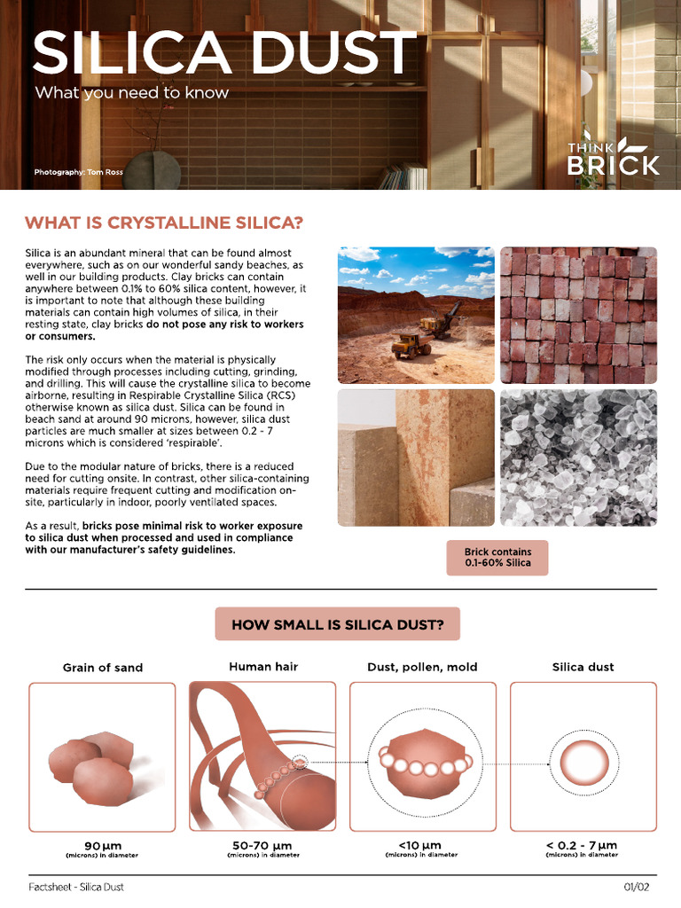 Silica Dust Factsheet 2023 - TBA | PDF | Silicon Dioxide | Dust