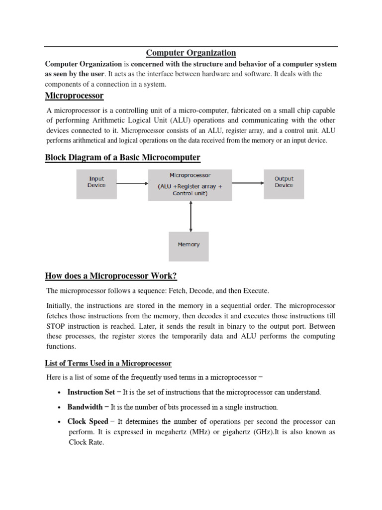 Computer Organization | PDF | Central Processing Unit | Microprocessor