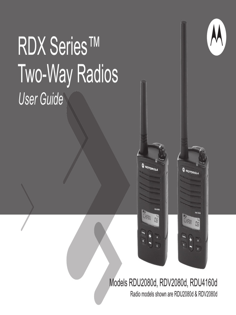 RDX Series Two-Way Radios User Guide Rdu2080d-Rdv2080d-Rdu4160d | PDF ...