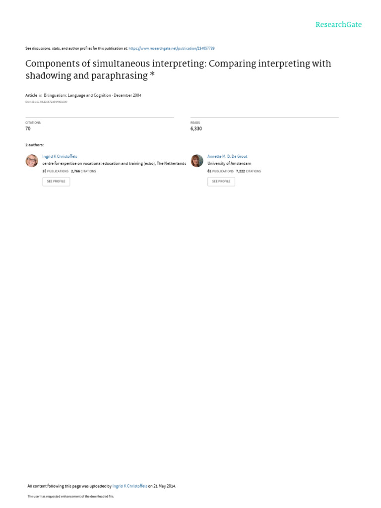 Components of Simultaneous | PDF | Recall (Memory) | Data Analysis