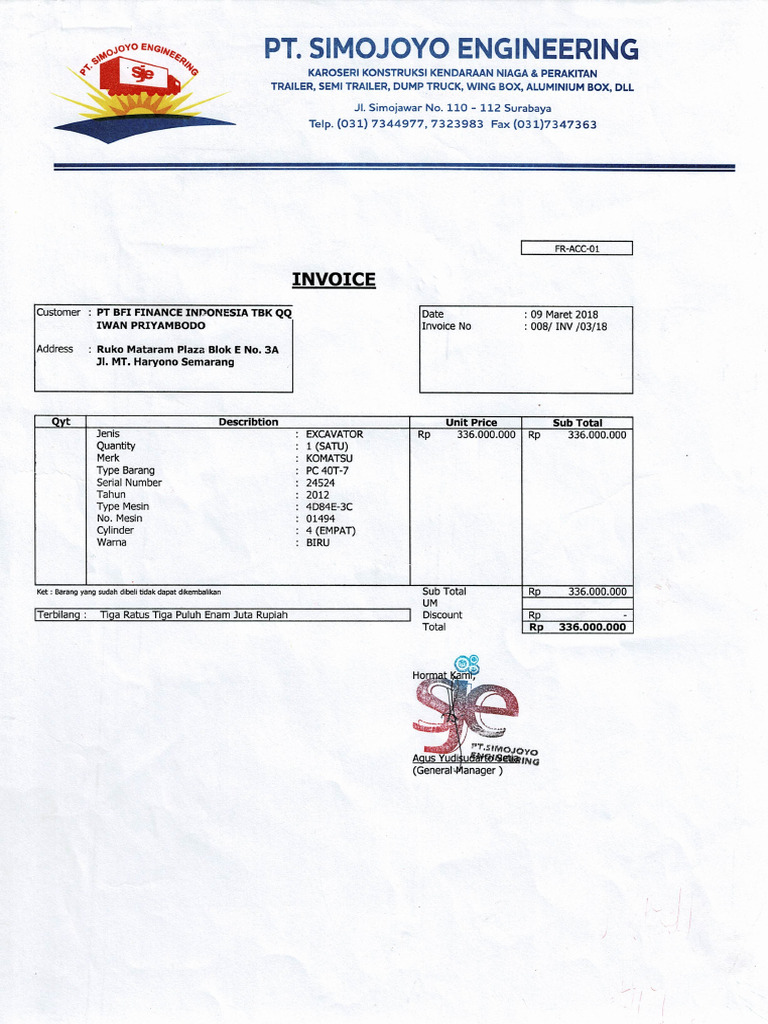 Data Invoice KAW | PDF