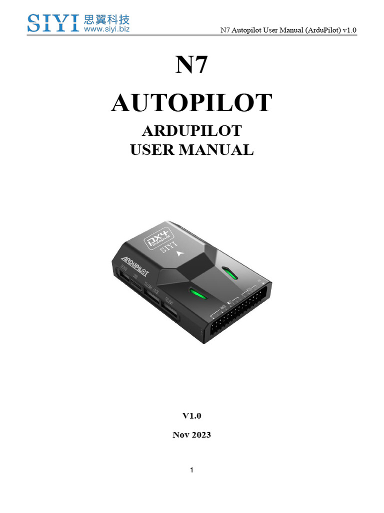 N7 Autopilot User Manual (ArduPilot) v1.0 | PDF | Compass | Accelerometer