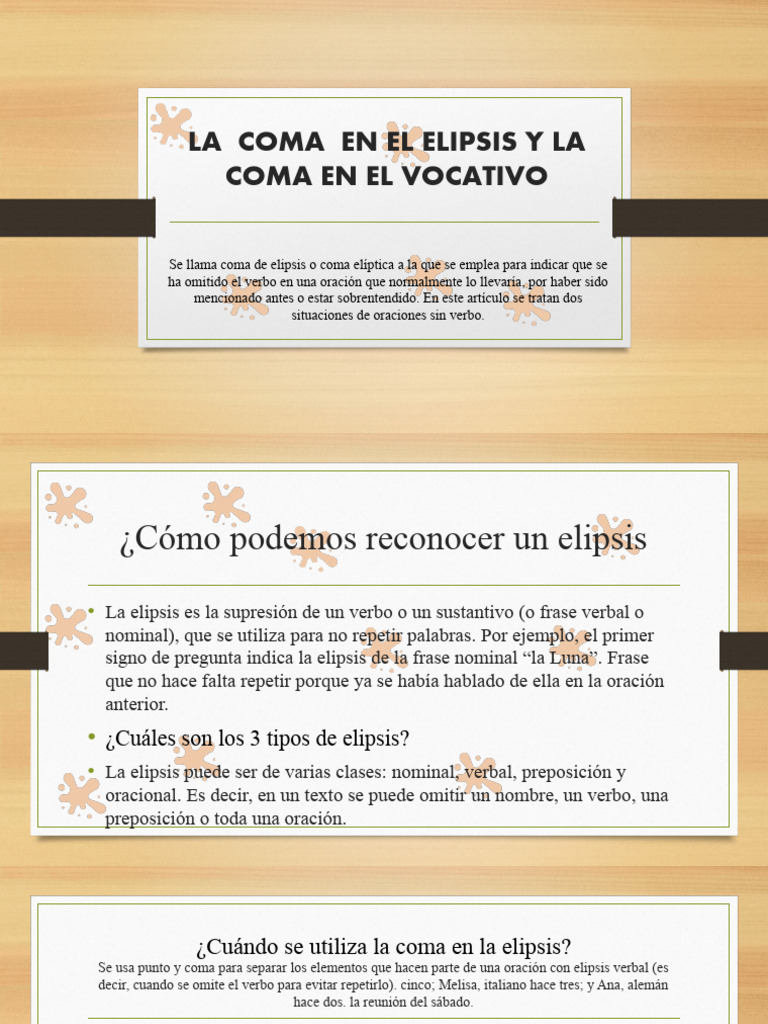 Coma Elíptica y Vocativo: Usos y Ejemplos | PDF