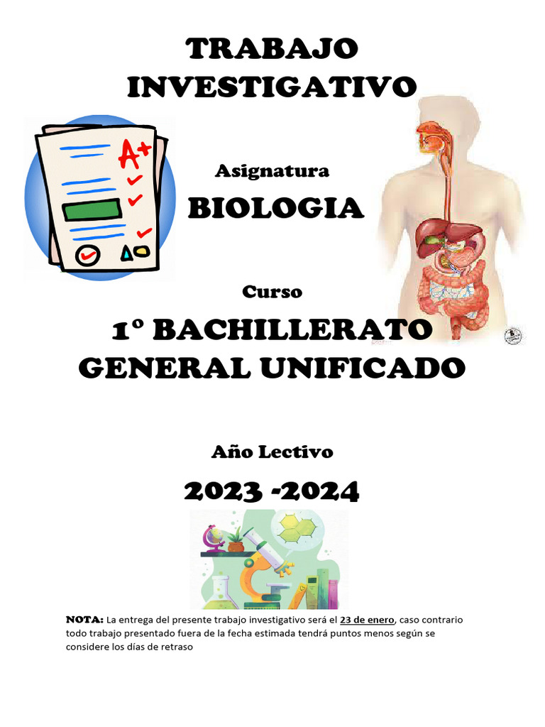 Trabajo Investigativo de Biología 2023-2024 | PDF