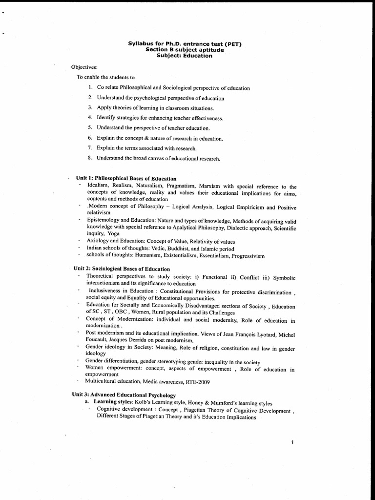 Pet Syllabus | PDF
