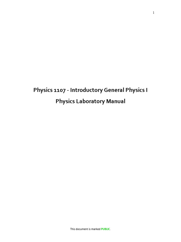 Lab Manual Phys 1107 | PDF | Significant Figures | Uncertainty