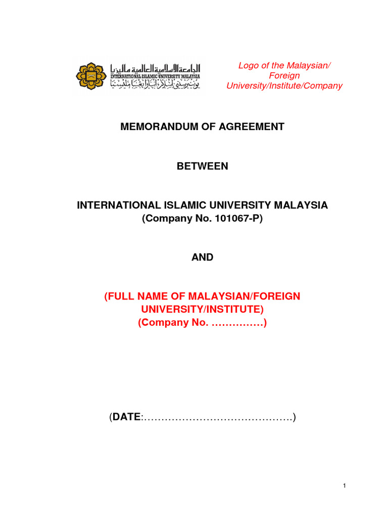 MOA Template-OLA-2019 | PDF | Intellectual Property | Grammatical Gender