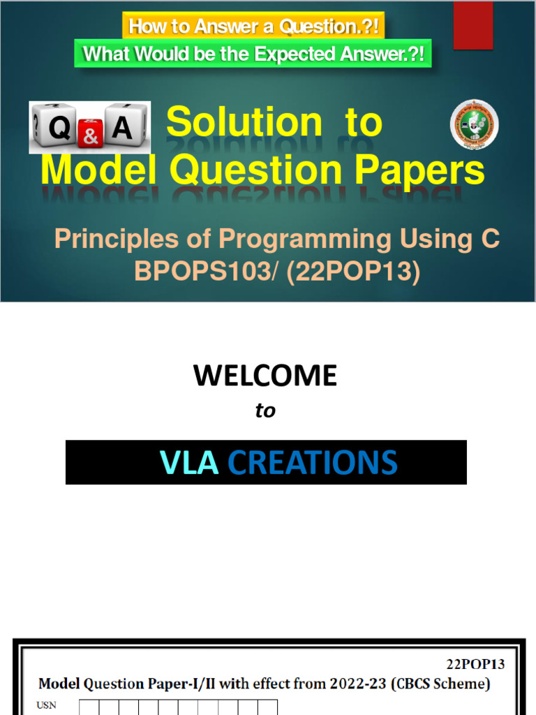 POP Mdel Paper 2 Solution | PDF | Printer (Computing) | Personal Computers