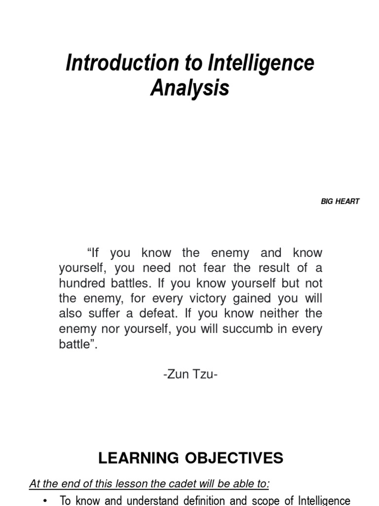 Intelligence Analysis for Cadets | PDF | Military Intelligence ...