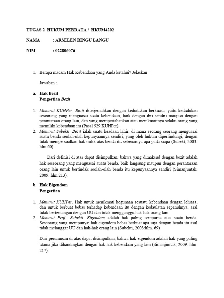 Tugas 2 Hukum Perdata | PDF