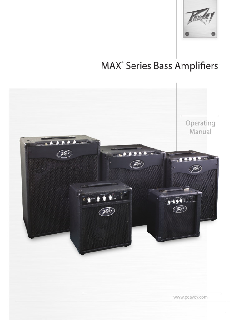 MAX Series Bass Amplifiers: Operating Manual | PDF | ruido | Enchufes y ...