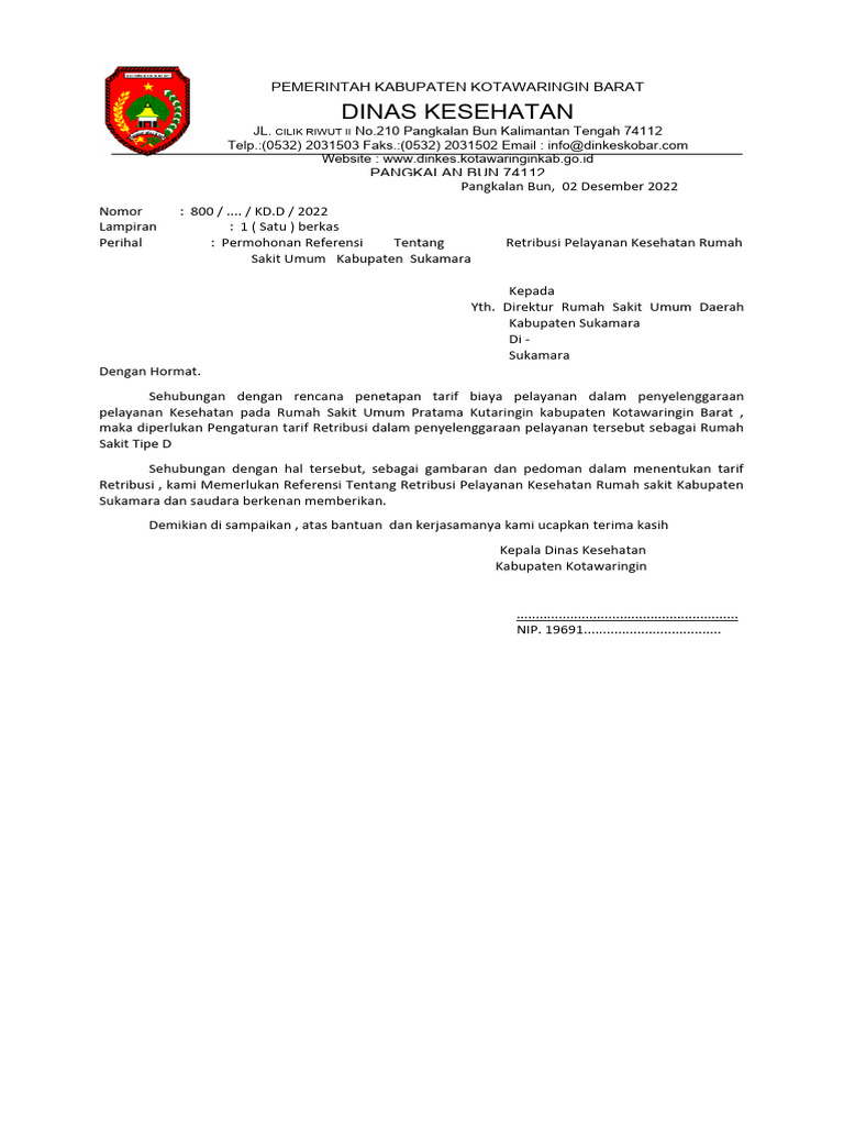 Contoh Surat Permohonan Retribusi | PDF