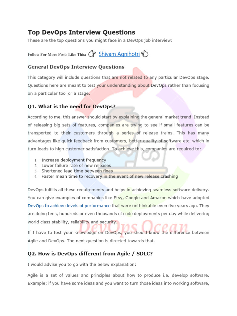 Devops Interview | PDF | Selenium (Software) | Version Control