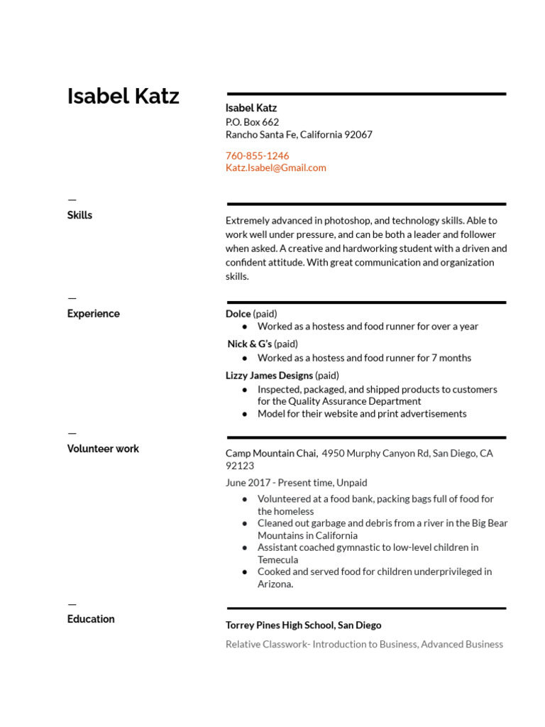 Resume Isabel | PDF