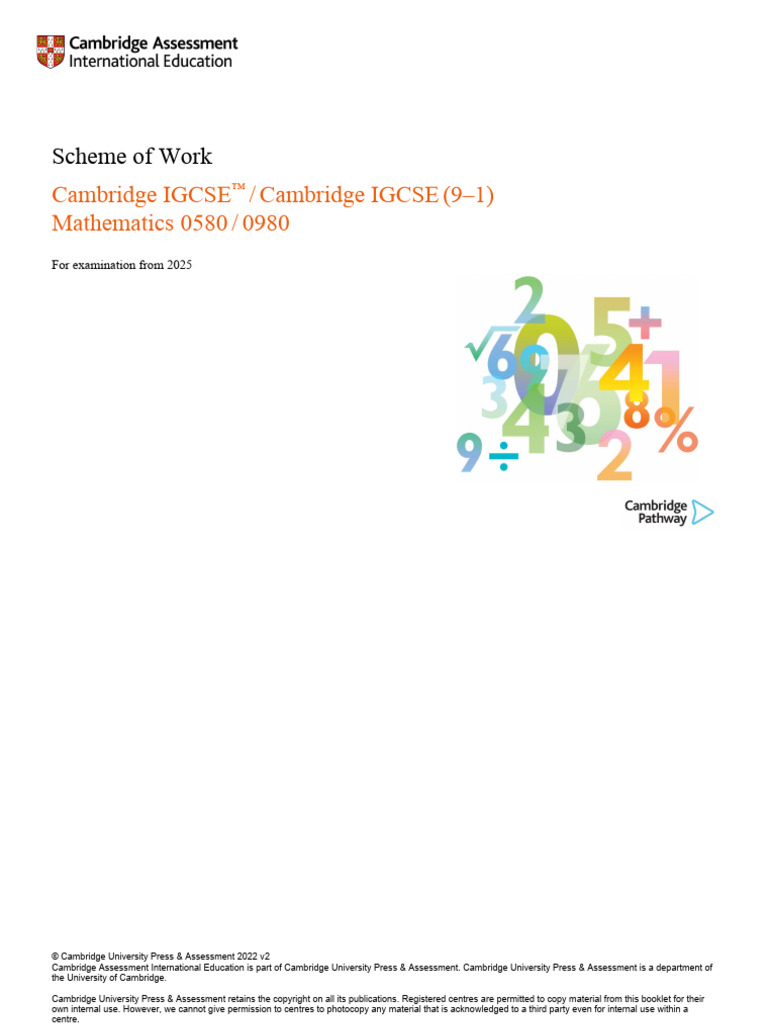 0580 Scheme of Work (For Examination From 2025) | PDF | Interest ...
