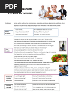 Essential Restaurant and Café Vocabulary | PDF | Tableware | Foods