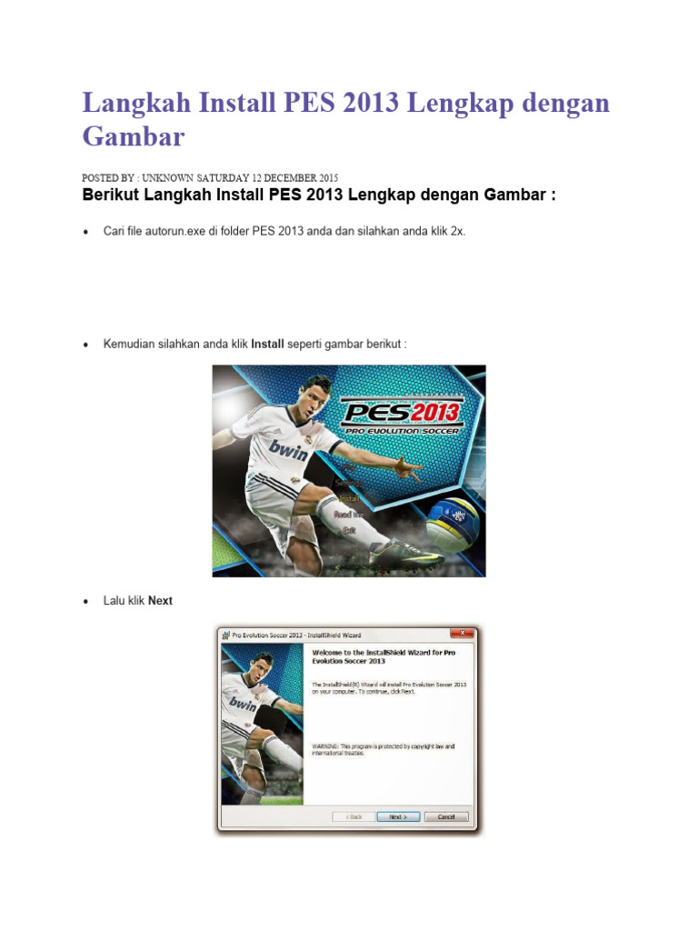 Panduan Instalasi PES 2013 Lengkap | PDF