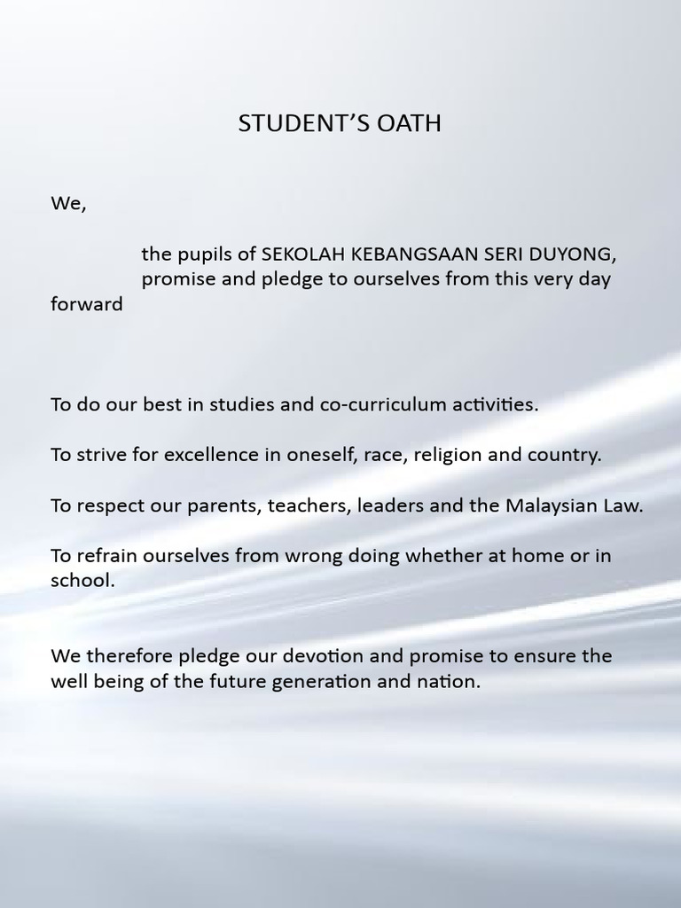 Malaysia's National Pledge for Students | PDF