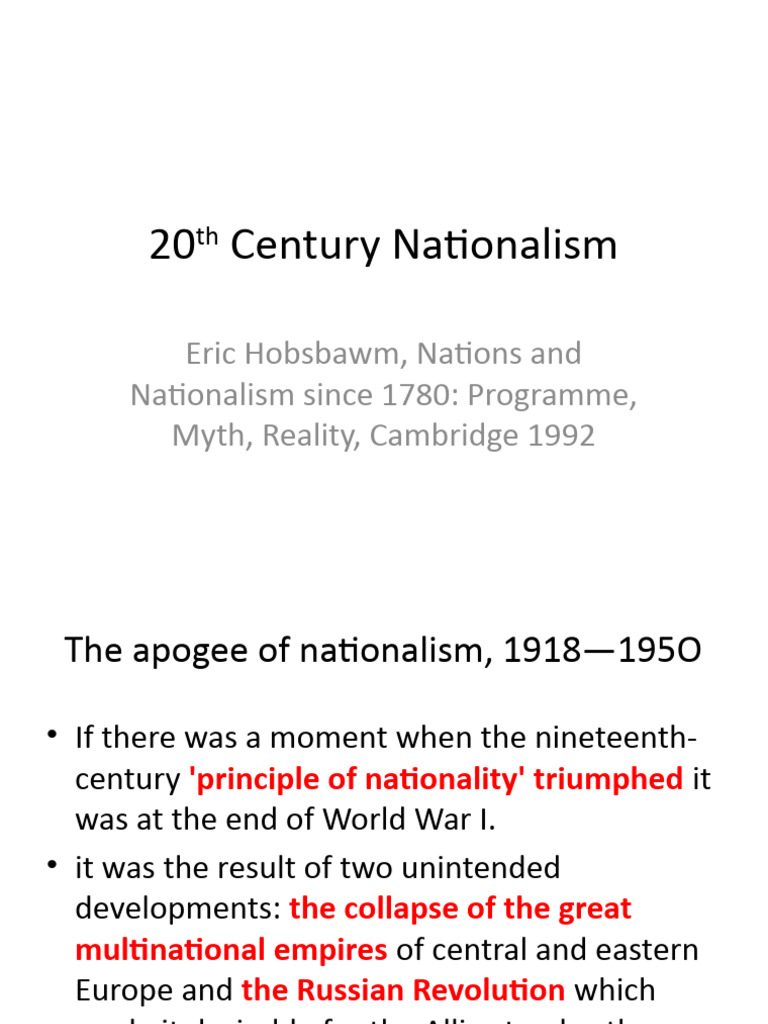 20th Century Nationalism | PDF | Nationalism | Italy