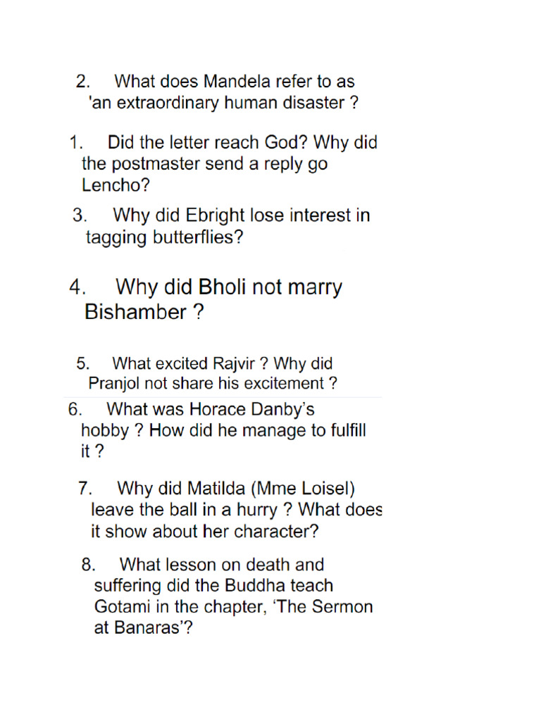 Most Repeated Questions Cbse English | PDF