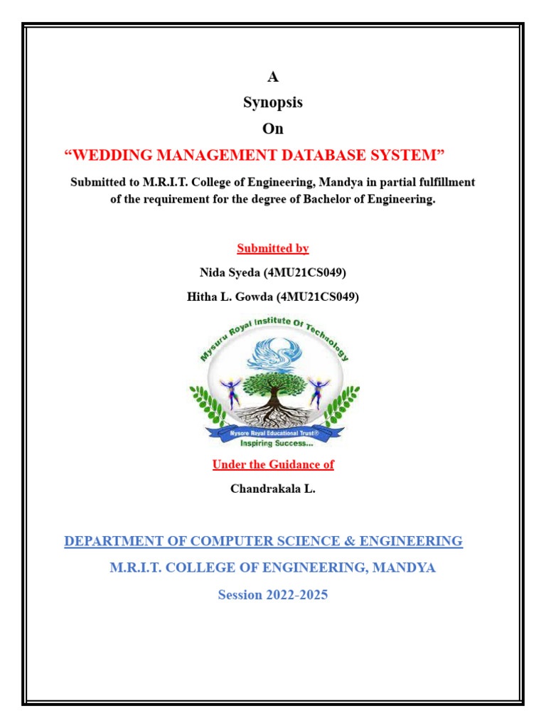 Synopsis Dbms Pdf Databases Operating System 