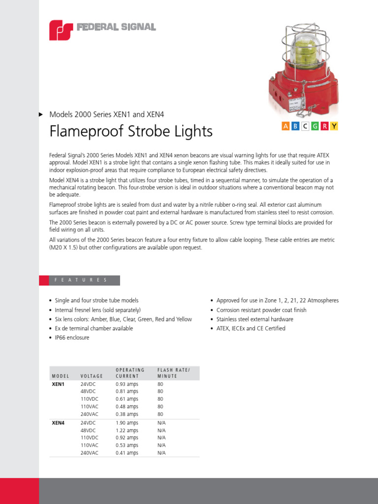 Flameproof Strobe Lights Overview | PDF | Electricity | Materials