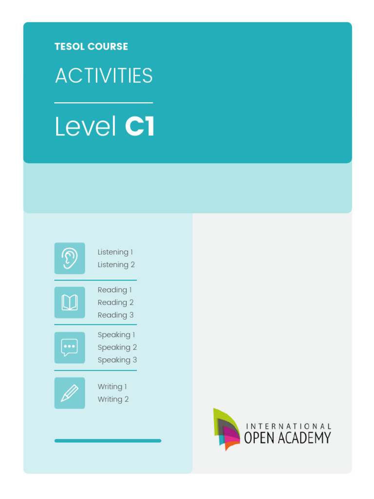 IOA TESOL C1 Activities | PDF | Spider | Essays