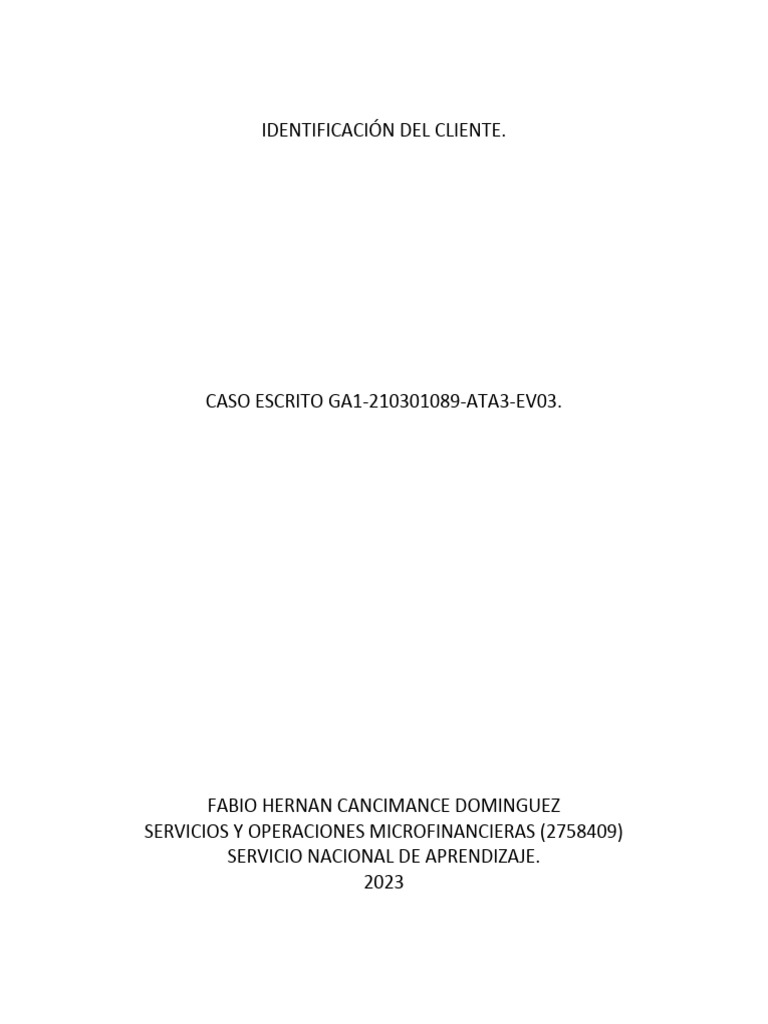 Identificación Del Cliente | Descargar gratis PDF | Economias