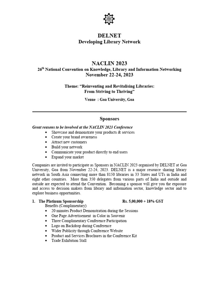 Sponsorship Opportunities2023 | PDF | Cheque | Banks