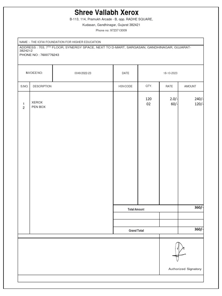 Xerox Bill Oct | PDF