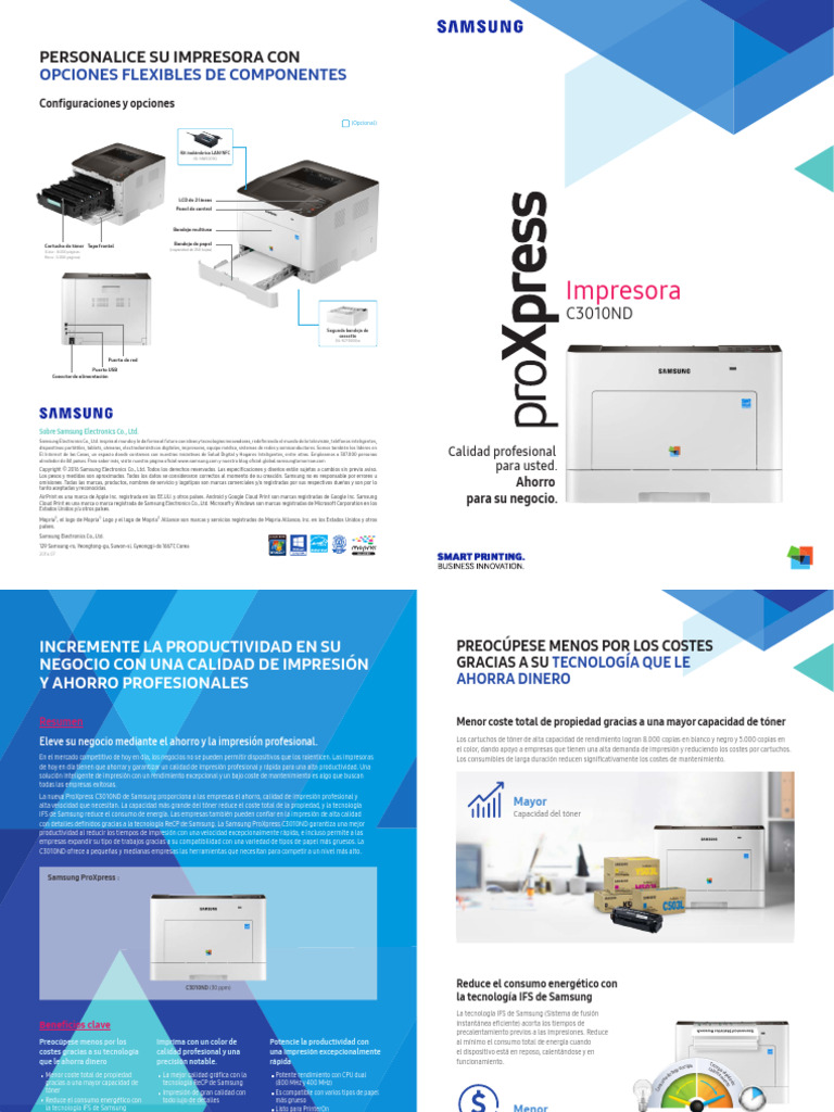 (Brochure) A4 Color Printer C3010ND (Spanish, Web) | PDF