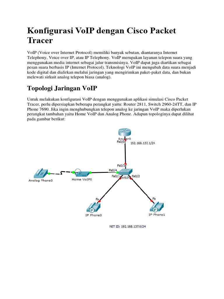 Konfigurasi VoIP Dengan Cisco Packet Tracer | PDF