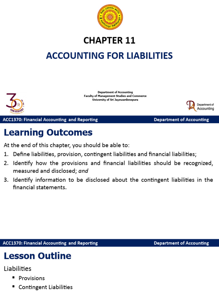 Accounting for Liabilities | PDF | Financial Accounting | Liability ...