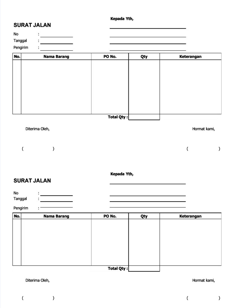 PDF Form Surat Jalan Manual | PDF