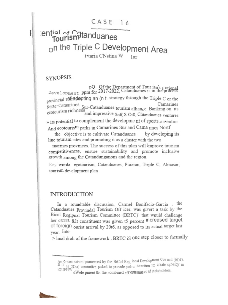 Tourism Potential of Catanduanes On The Triple C Development Area ...