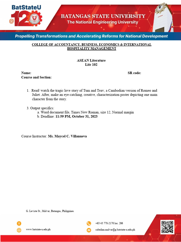 Tum Teav: Characterization Project | PDF | Written Communication | Writing