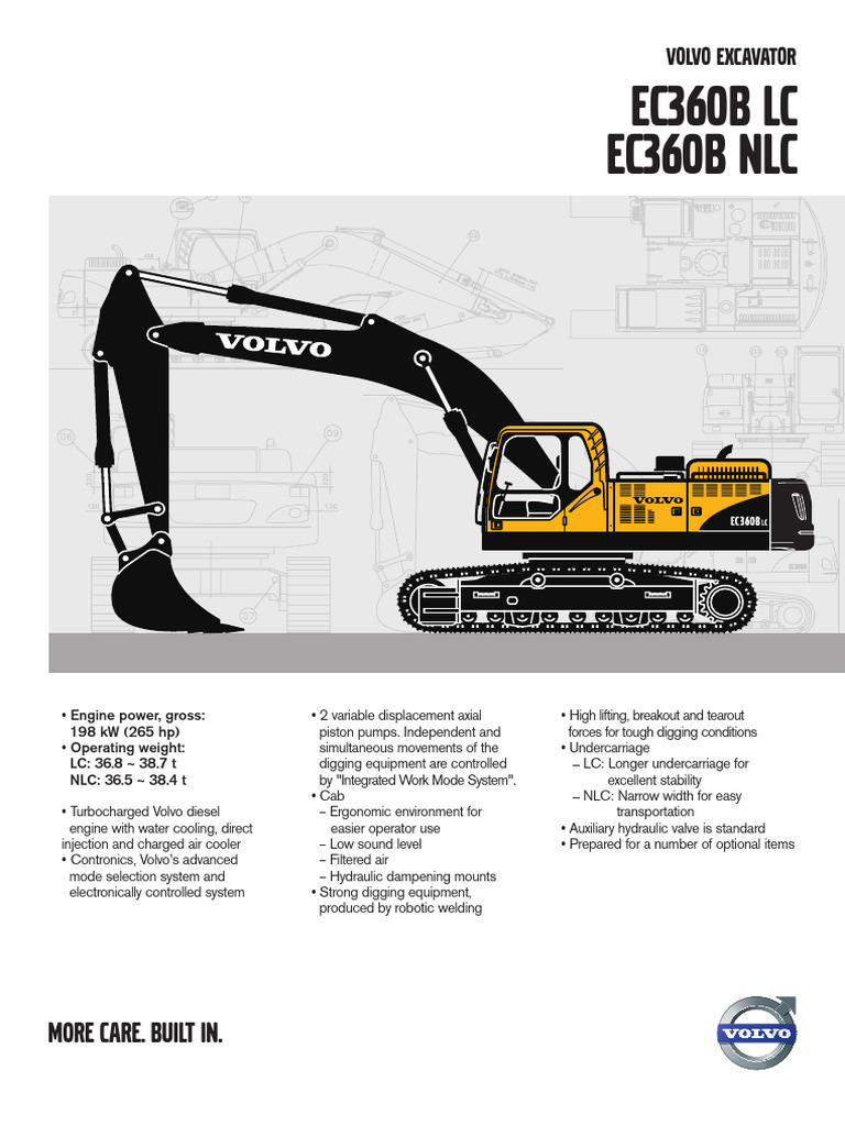 Volvo Excavator EC360B Specs | PDF