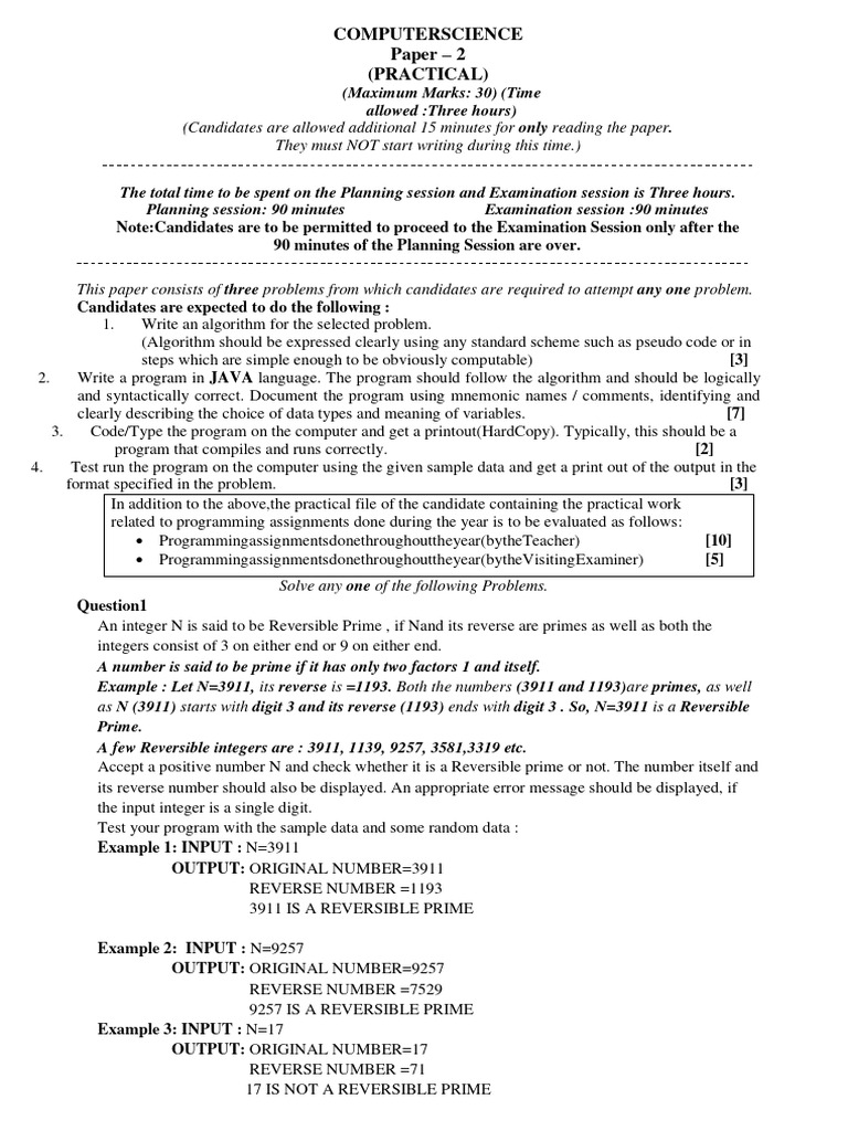 Computer Science Practical 2024 | PDF | Computer Program | Programming